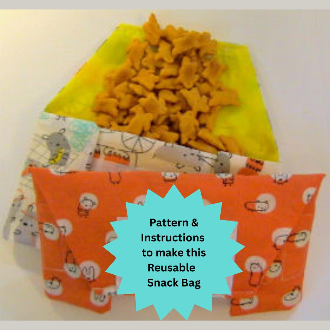 Reusable Snack Bag Sewing Pattern for a Waste Free, Eco-friendly Lunch ...
