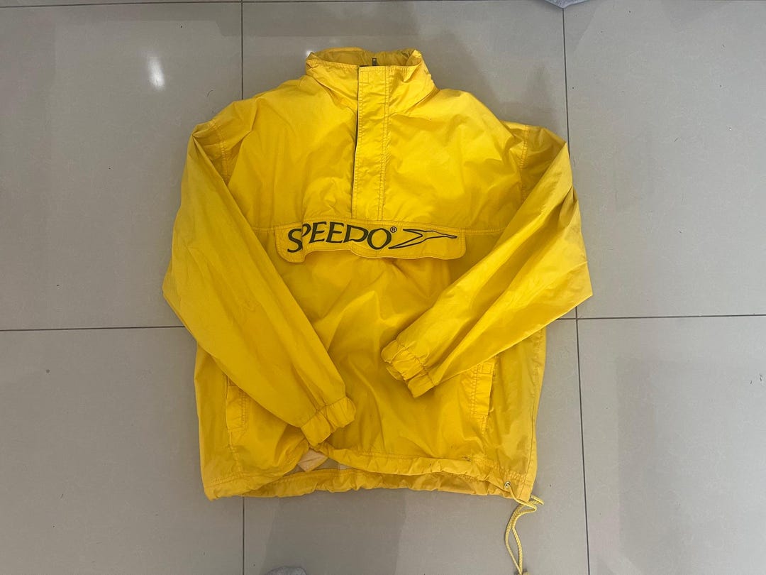 Vintage 90s Speedo Windbreaker Jacket Yellow Size X- Large - Etsy