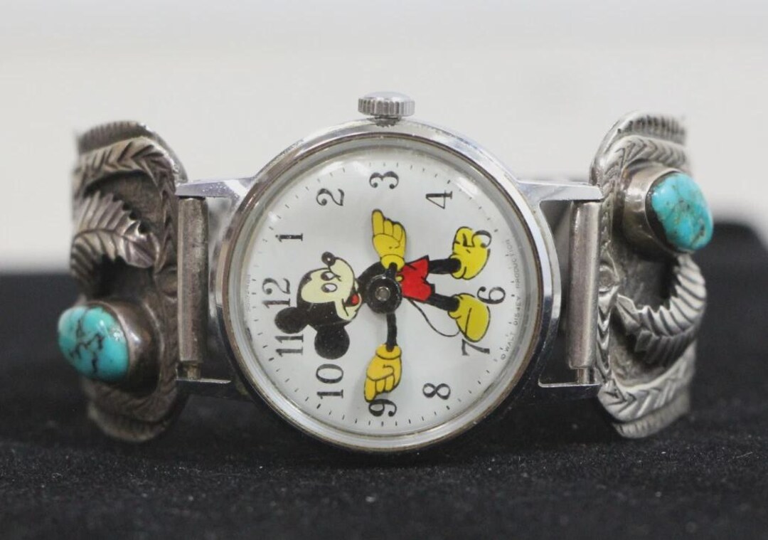 Vintage - Sterling Silver - Mickey Mouse - Turquoise - 14 Cm ...