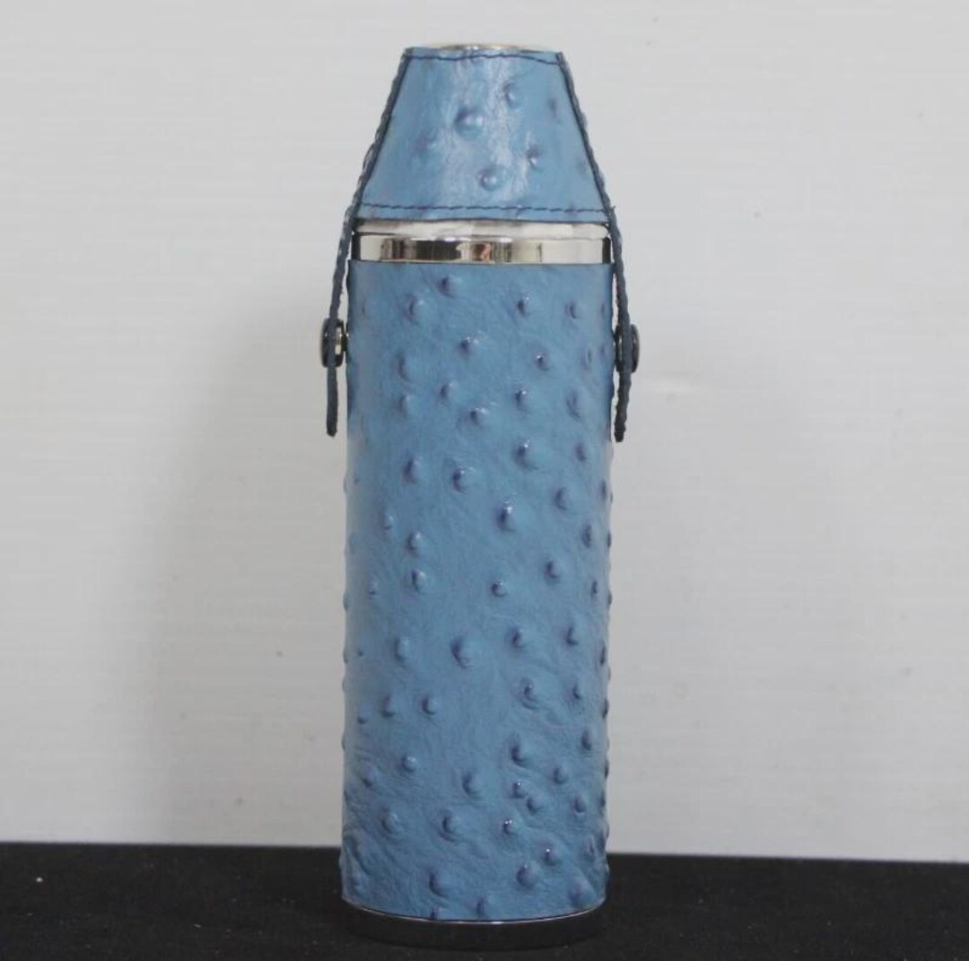 Blue Ostrich Skin Design - Stainless Steel - Flask - 10 Oz. - Etsy