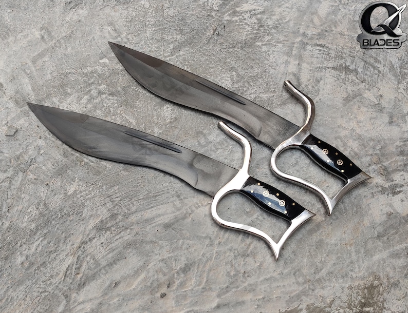 Handcrafted Acid Washed Wing Chun High Carbon Steel Swords Twin Sword ...