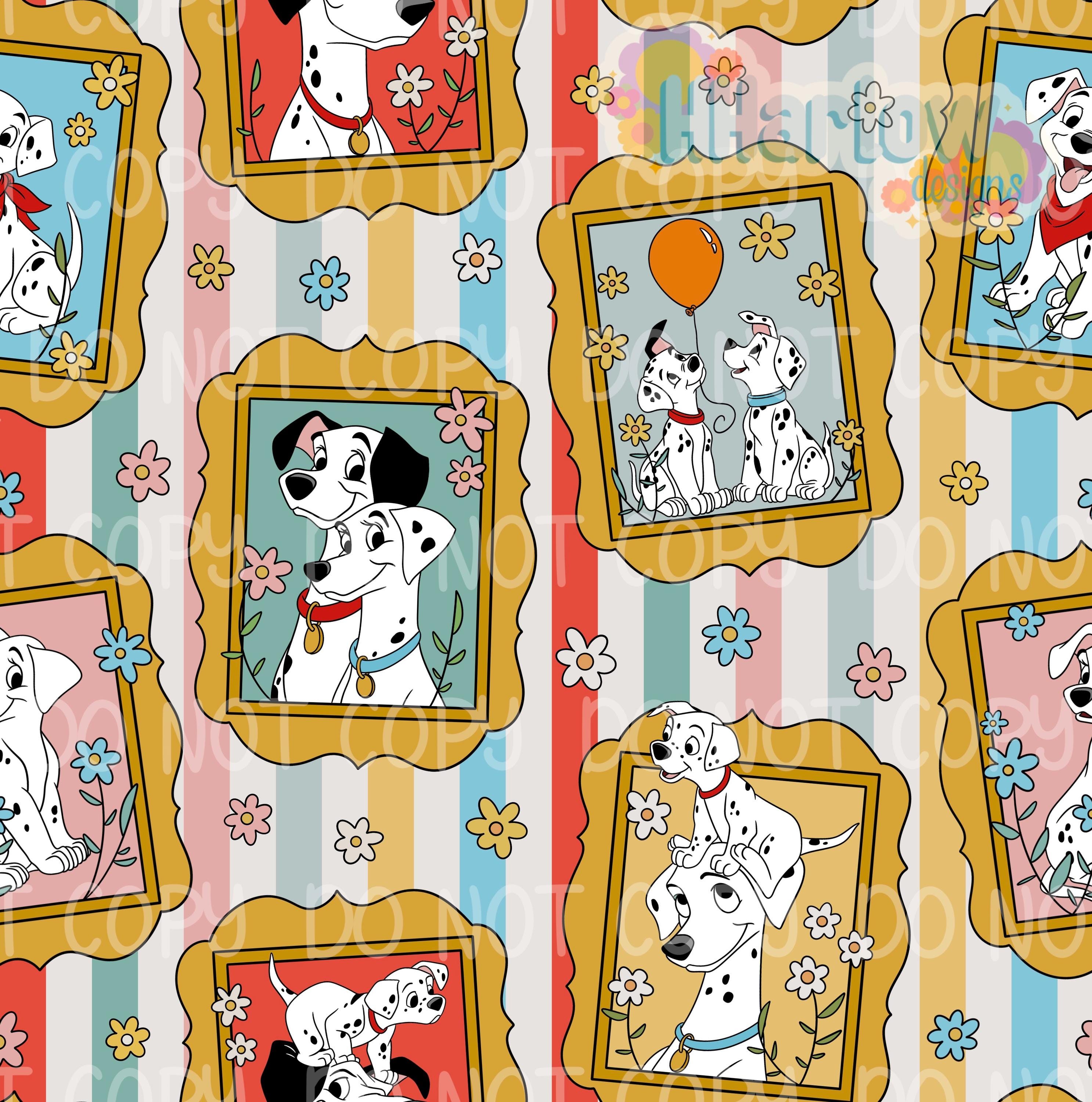 101 Dalmatians Retro Frames Stripe Seamless Patterns 12x12 300 DPI - Etsy