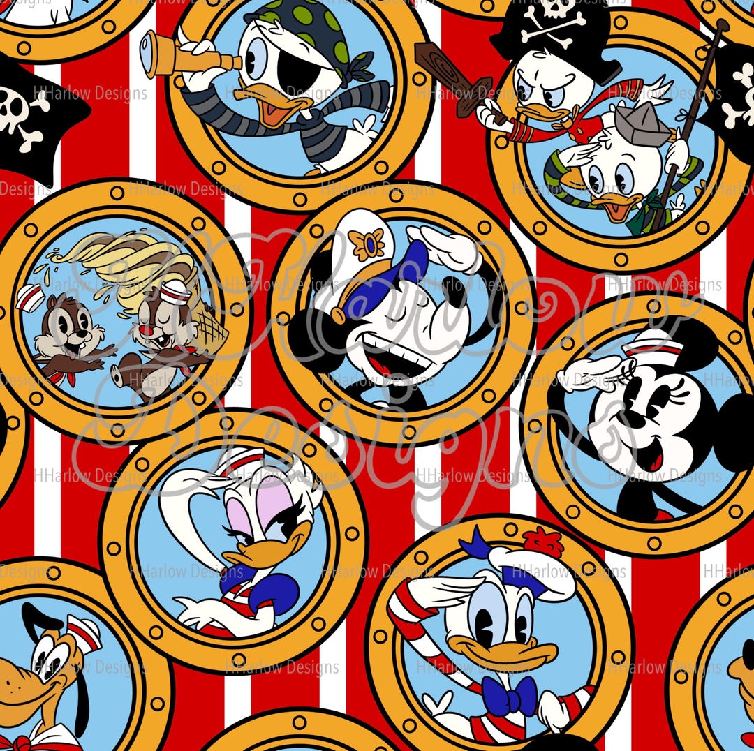 DCL Gang’s All Here Cruise Red Stripe Seamless Pattern 12x12 300 DPI - Etsy