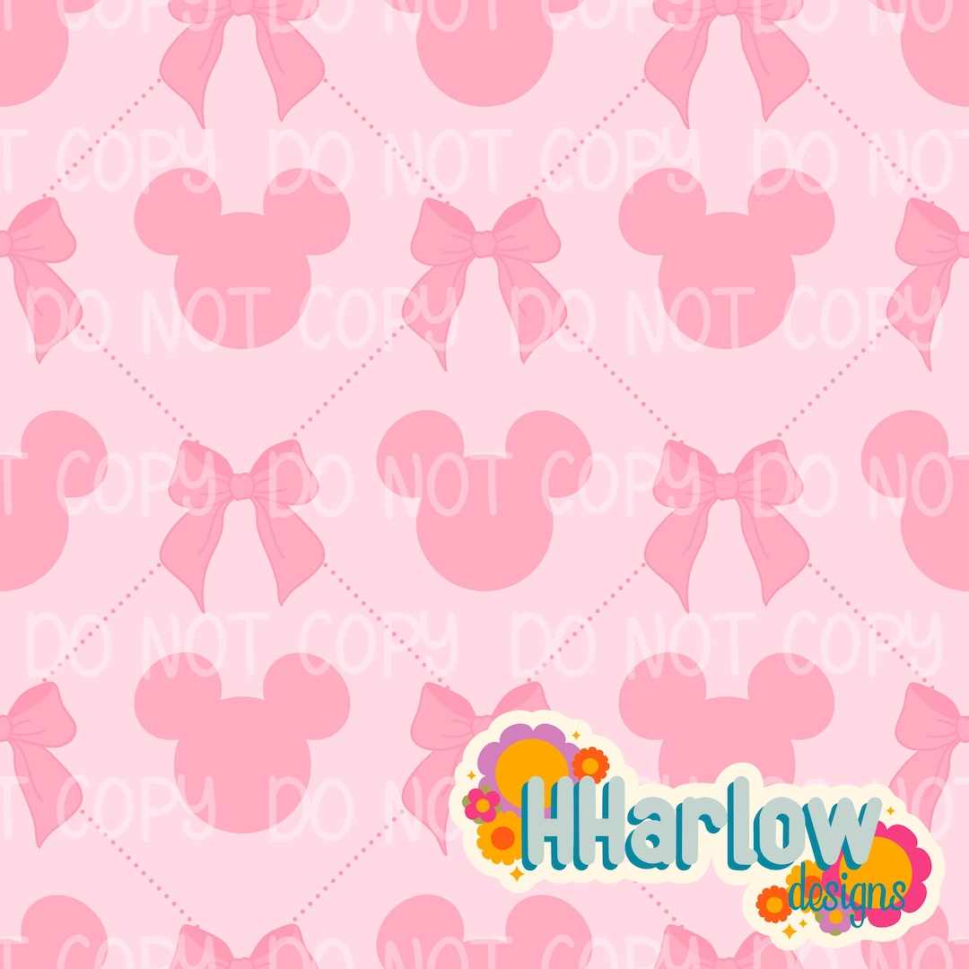 Mouse Heads Pastel Pink Coquette Bows Seamless Pattern 12x12 300 DPI - Etsy