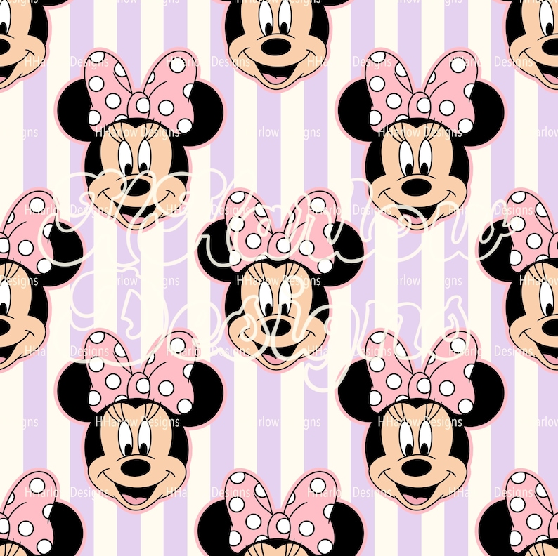 Sensational Six Preppy Pastels Minnie Stripe Seamless Pattern 12x12 300 ...