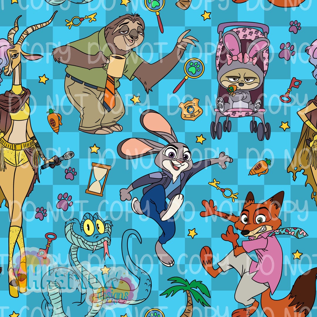 Zootopia 2 Checkerboard Seamless Pattern 12x12 300 DPI - Etsy