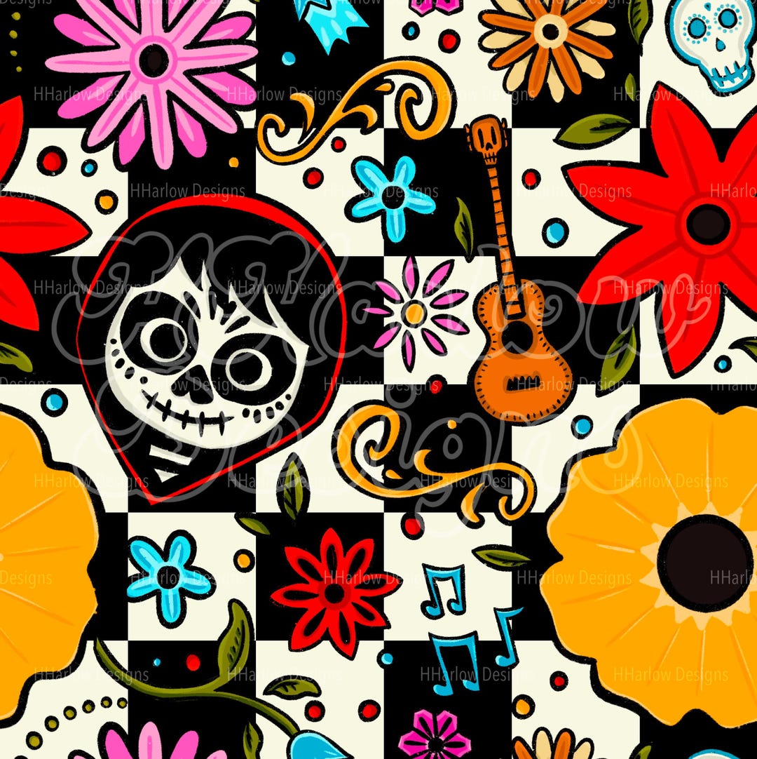 Coco Pixar Checkerboard Seamless Pattern 12x12 300 DPI - Etsy