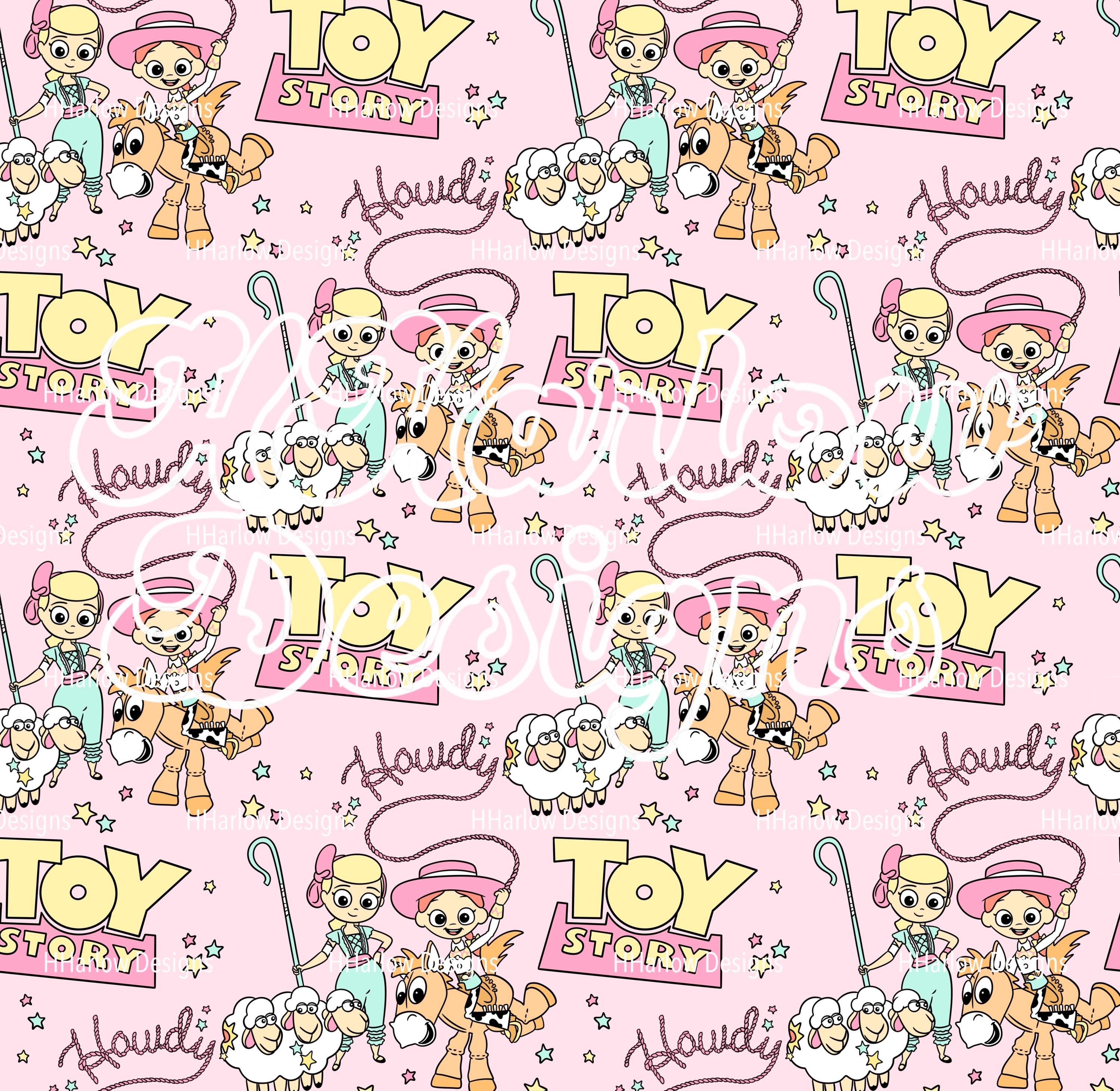 Toy Story Girls Pink Seamless Pattern 12x12 300 DPI - Etsy