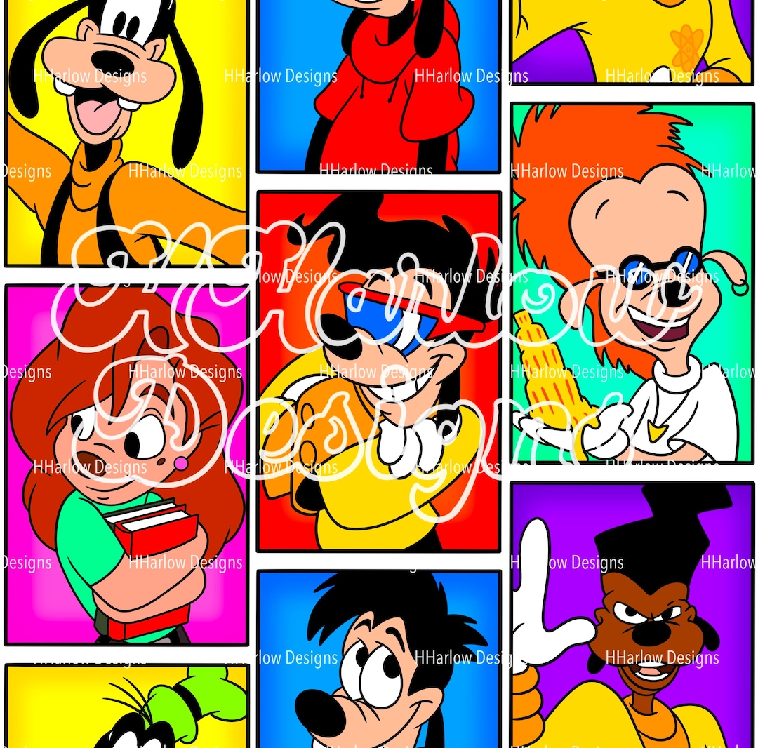 A Goofy Movie Neon Seamless Pattern 12x12 300 DPI - Etsy