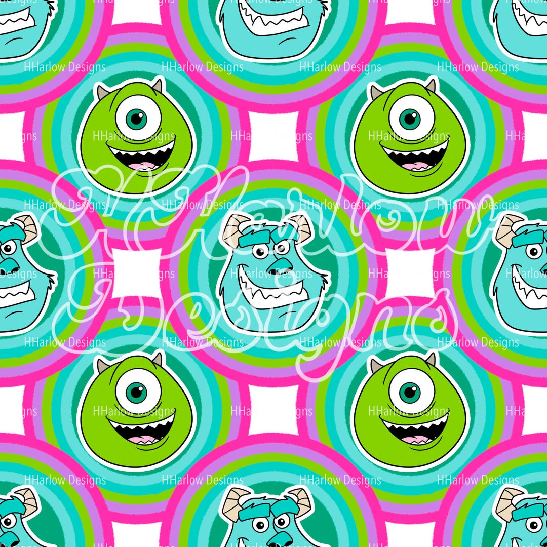 Geometric Monsters Inc Seamless Pattern 12x12 300 DPI - Etsy