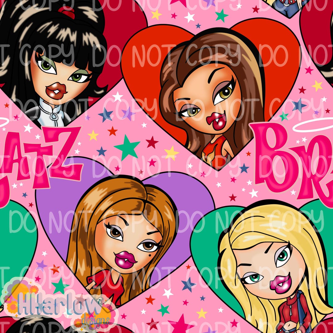 Cutie Brat Dolls Colorful Seamless Pattern 12x12 300 DPI - Etsy