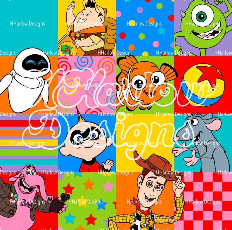 Pixar Color Block Seamless Pattern 12x12 300 DPI - Etsy