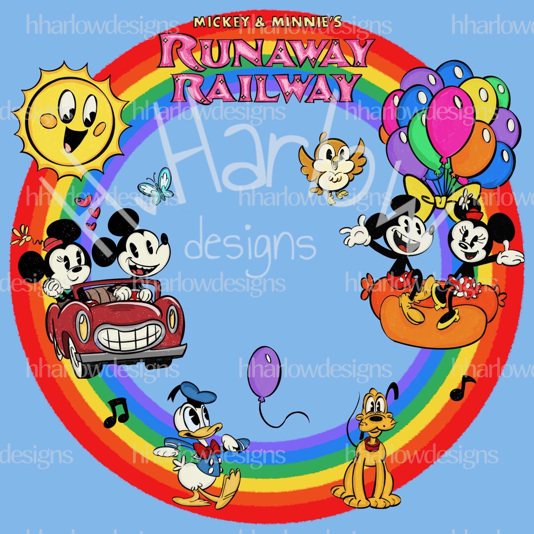 Runaway Railway Rainbow PNG 12x12 300 DPI - Etsy