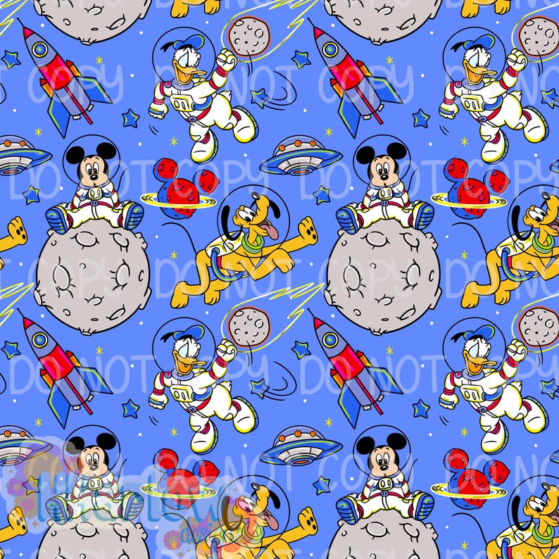 Magical Mouse Space Pals Seamless Pattern 12x12 300 DPI - Etsy