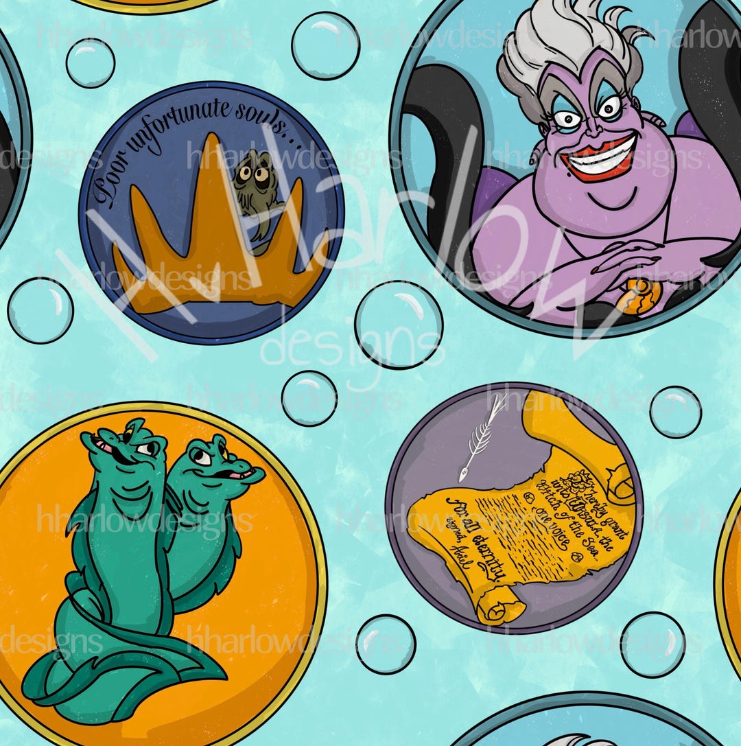 Ursula Villains Seamless Pattern 12x12 300 DPI - Etsy