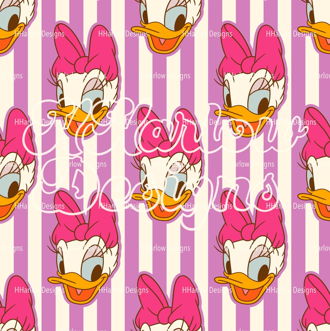 Sensational Six Groovy Daisy Duck Stripe Seamless Pattern 12x12 300 DPI ...