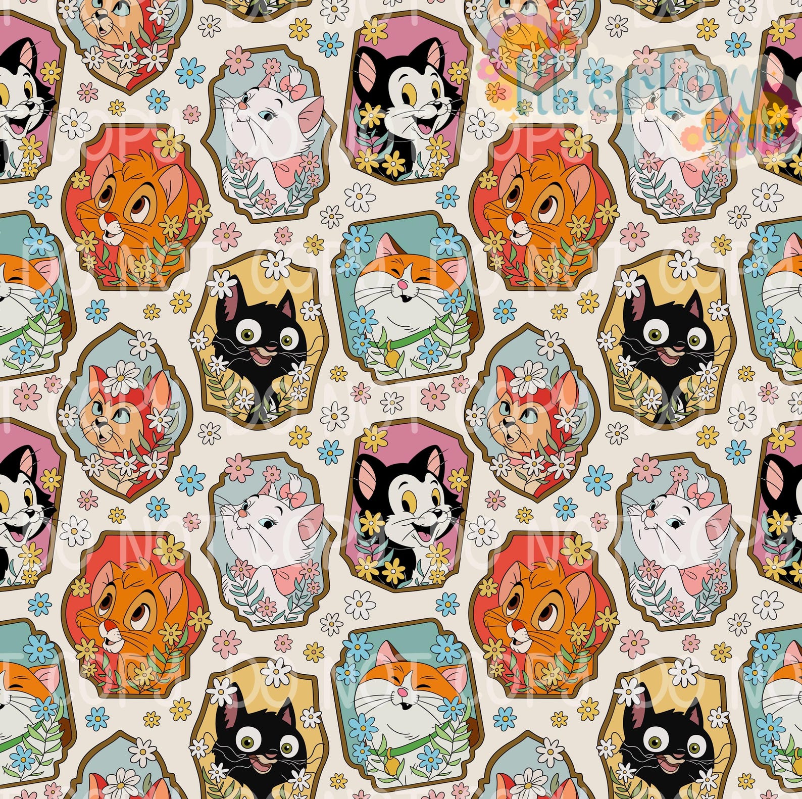 Magical Dis Cats Frames Seamless Pattern 12x12 300 DPI - Etsy
