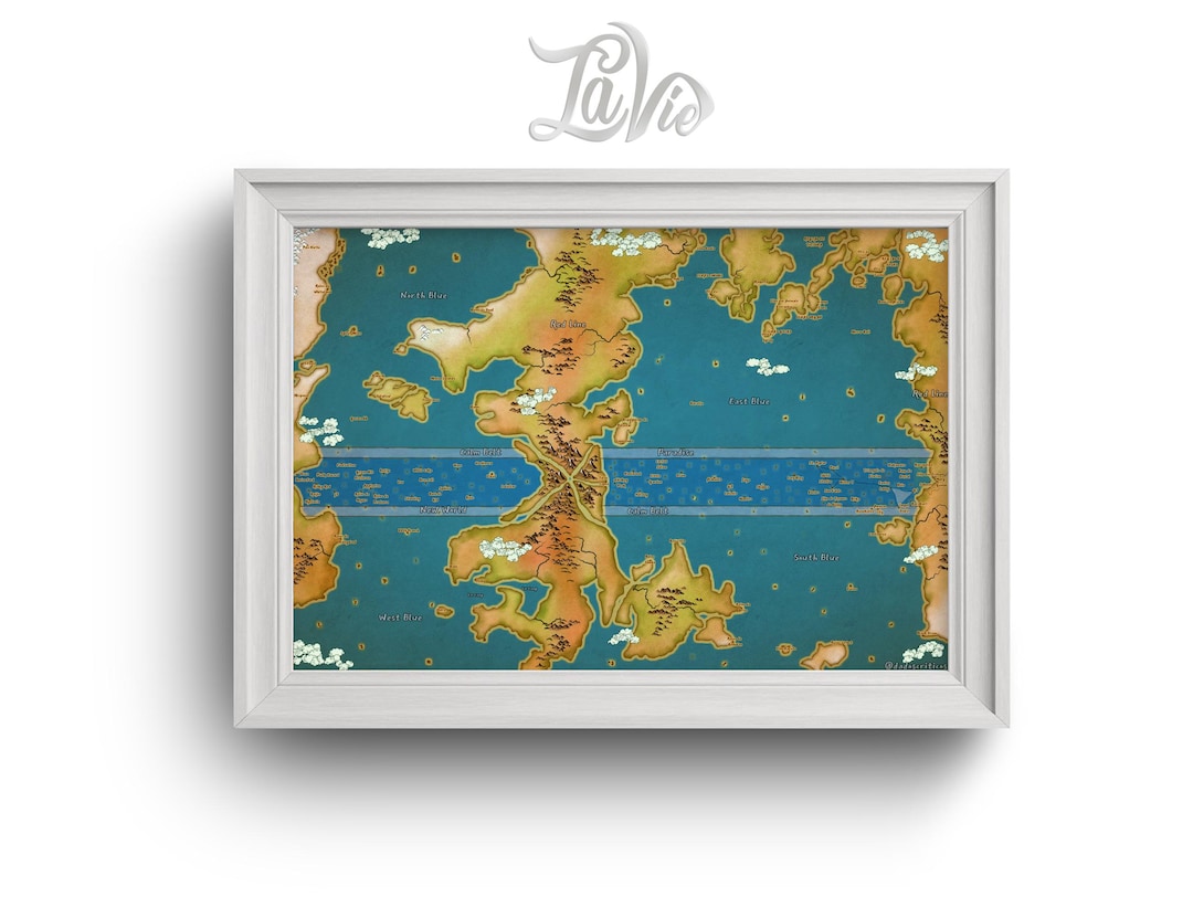 Anime One Piece World Map, Canvas Map, World Map, Canvas Scroll ...