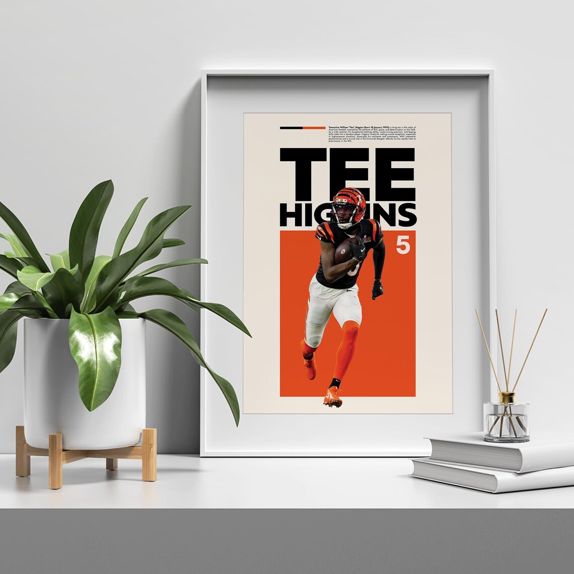Tee Higgins, High Resolution Printable Sports Poster, Football Fan Gift ...