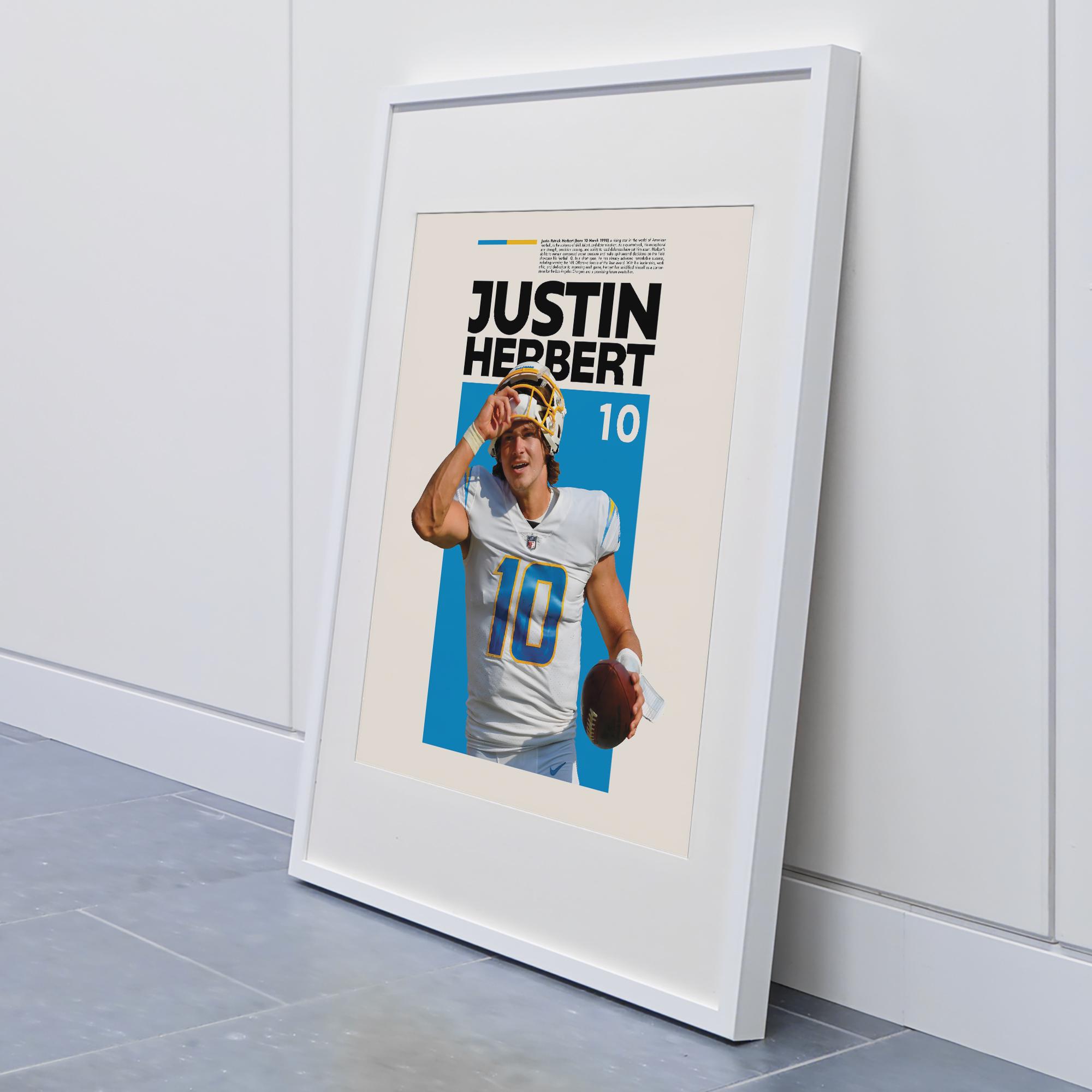Justin Herbert, High Resolution Printable Sports Poster, Football Fan ...