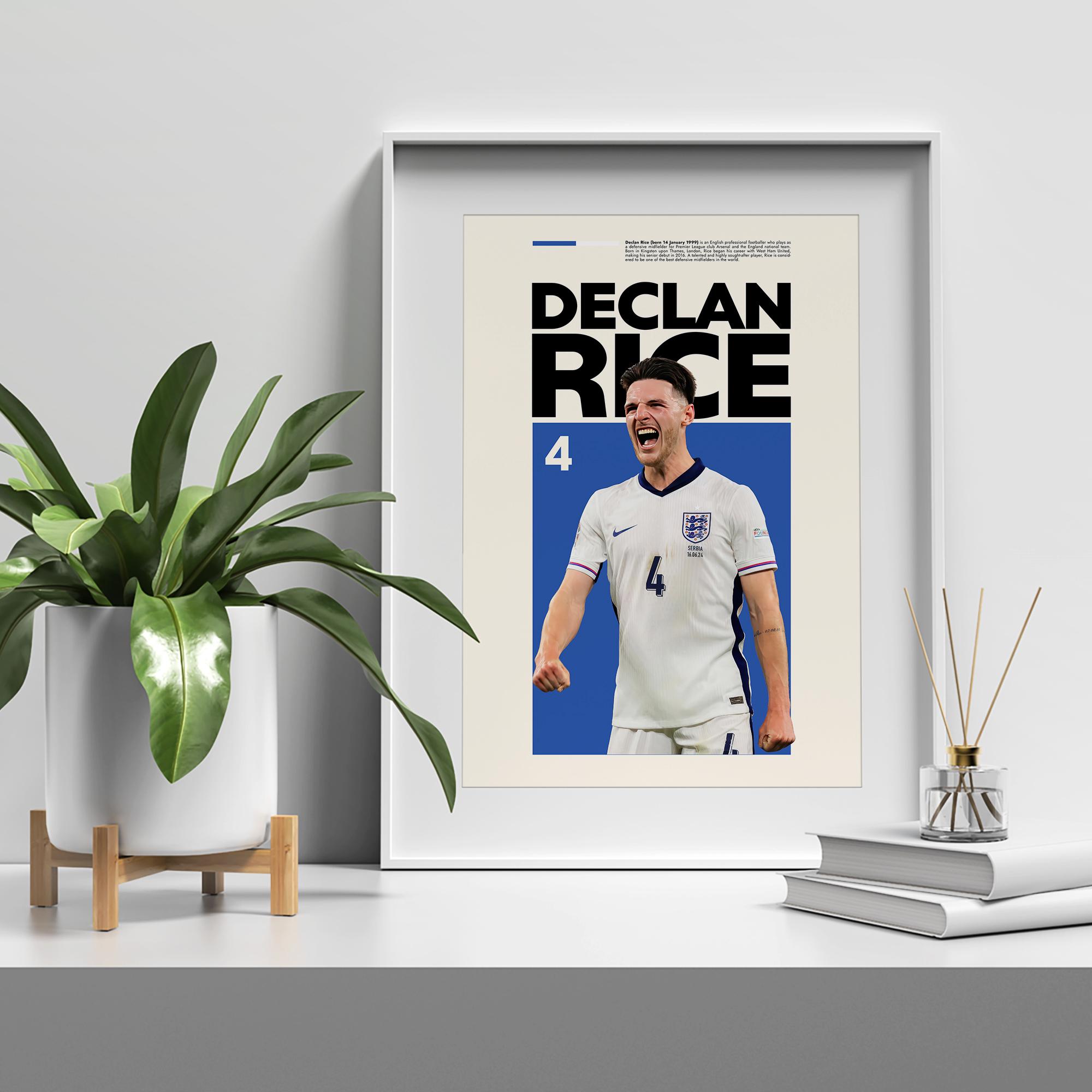 Declan Rice, High Resolution Printable Sports Poster, Soccer Fan Gift ...