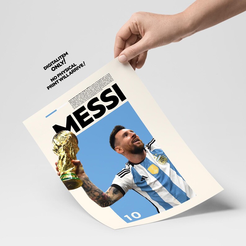 Lionel Messi, High Resolution Printable Sports Poster, Soccer Fan Gift ...