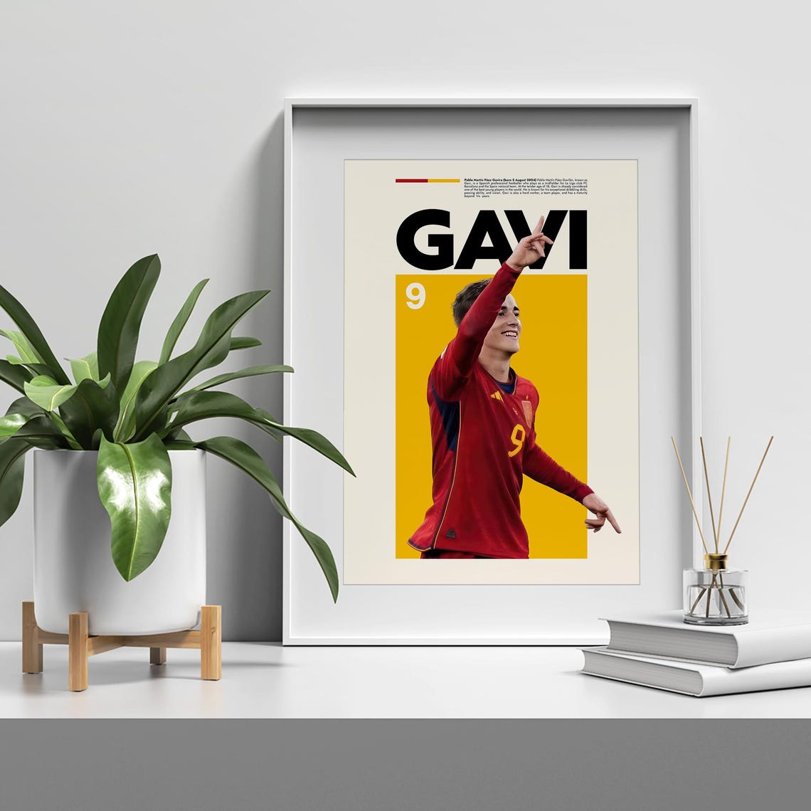Gavi, High Resolution Printable Sports Poster, Soccer Fan Gift Idea ...