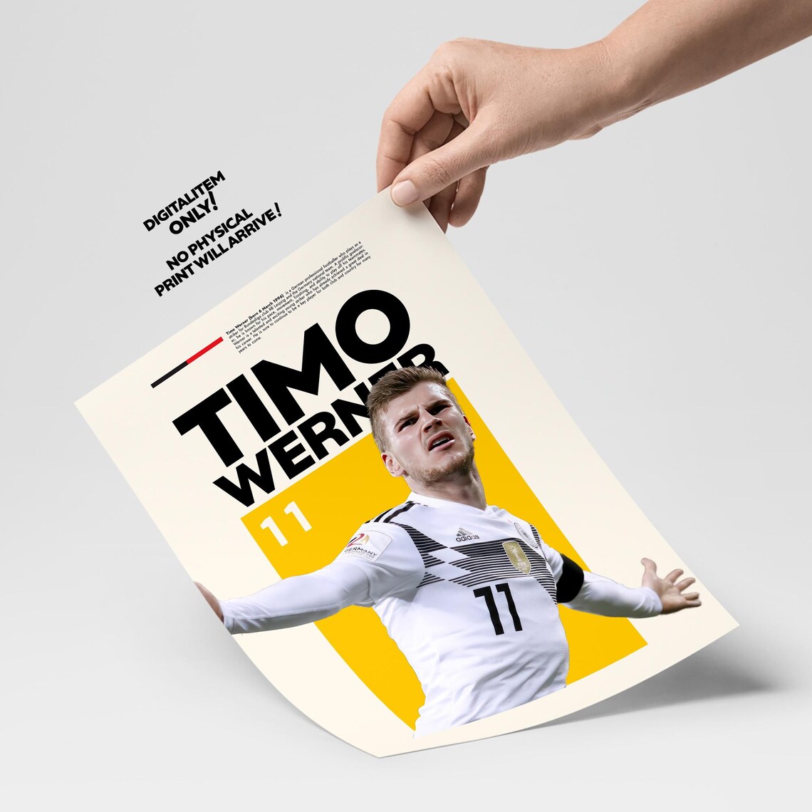 Timo Werner, High Resolution Printable Sports Poster, Soccer Fan Gift ...