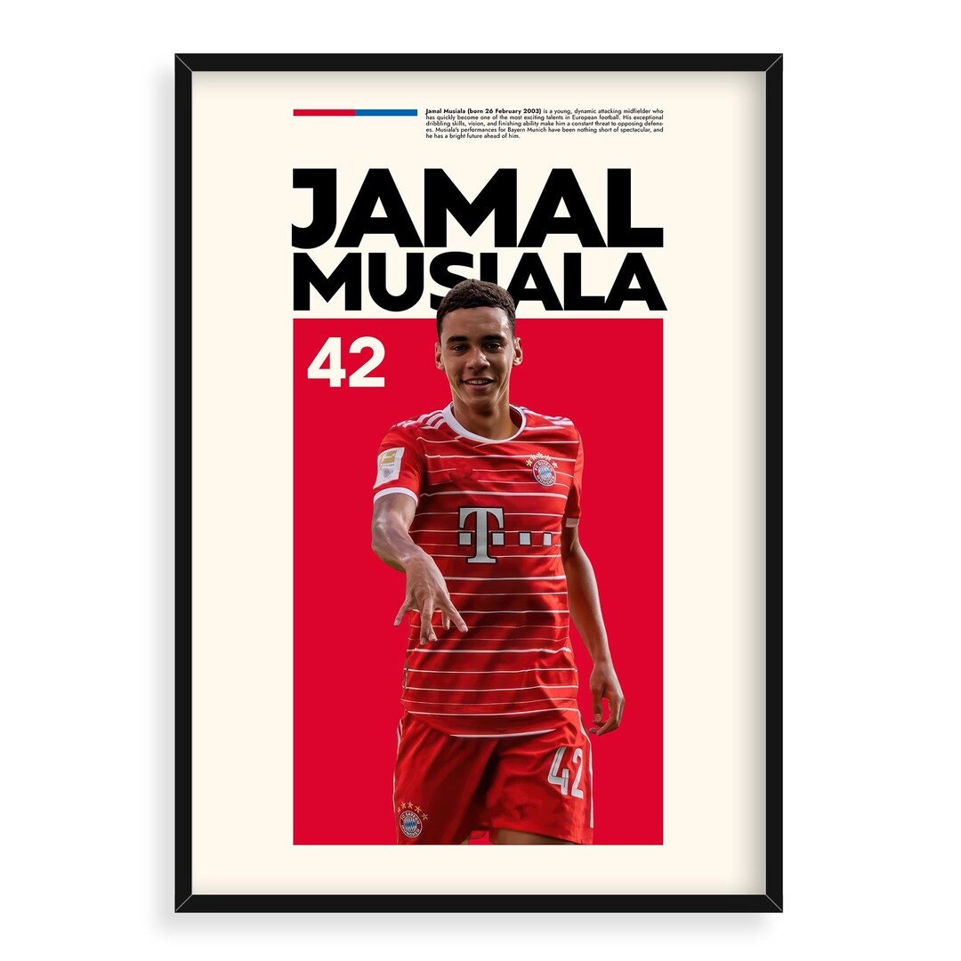 Jamal Musiala, High Resolution Printable Sports Poster, Soccer Fan Gift ...