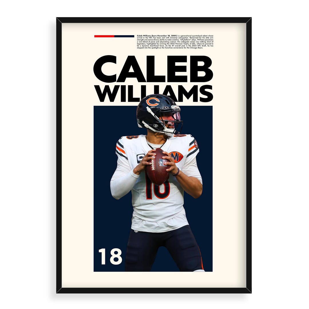 Caleb Williams Sports Poster, Football Art (digital Download) - Etsy