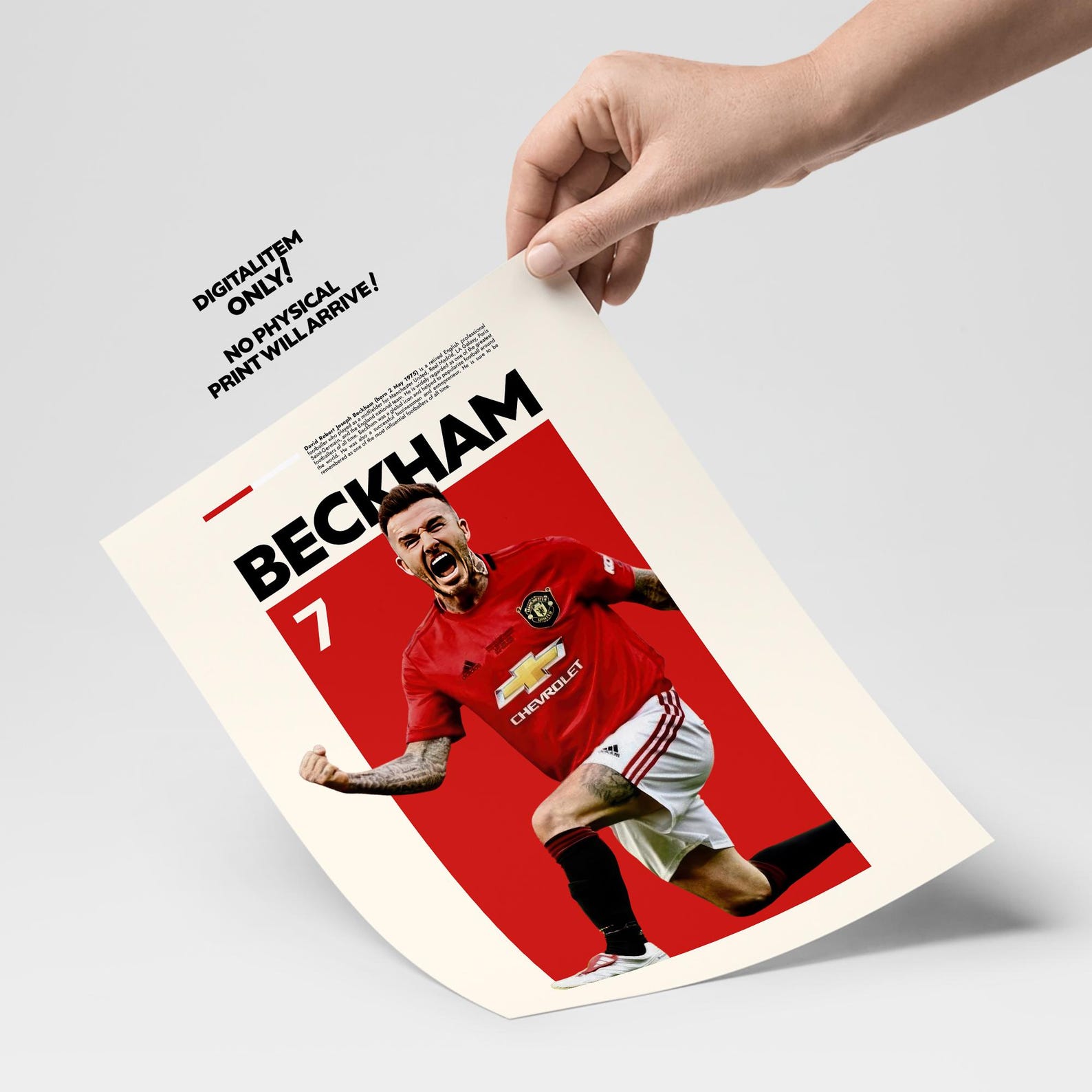 David Beckham, High Resolution Printable Sports Poster, Soccer Fan Gift ...