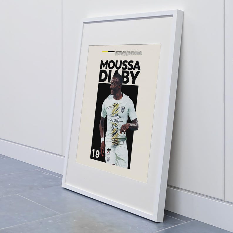 Moussa Diaby, High Resolution Printable Sports Poster, Soccer Fan Gift ...