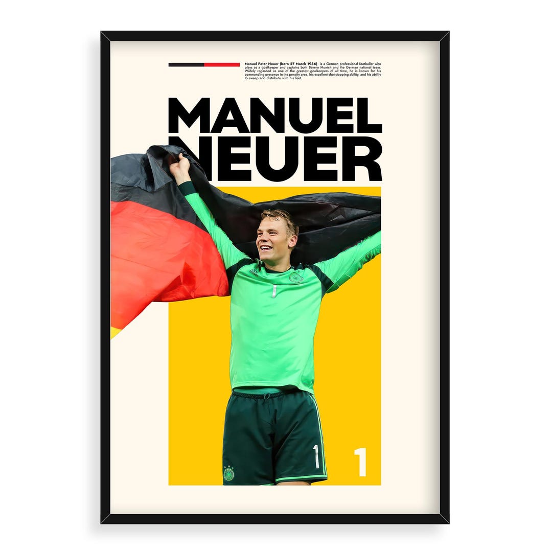Manuel Neuer, High Resolution Printable Sports Poster, Soccer Fan Gift ...