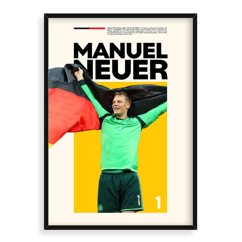 Manuel Neuer, High Resolution Printable Sports Poster, Soccer Fan Gift ...