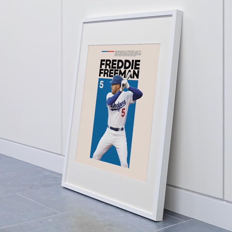 Freddie Freeman, High Resolution Printable Sports Poster, Baseball Fan ...