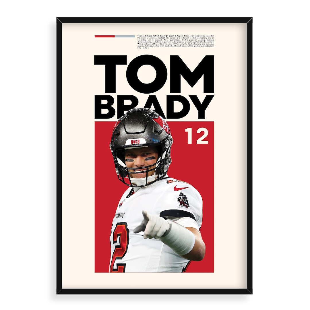 Tom Brady, High Resolution Printable Sports Poster, Football Fan Gift ...