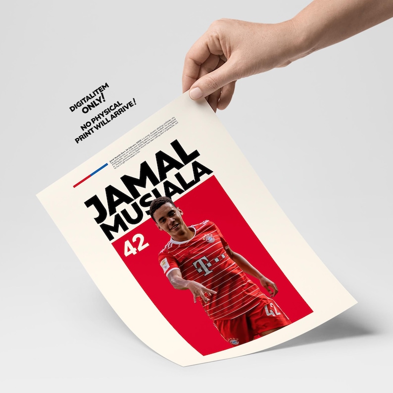 Jamal Musiala, High Resolution Printable Sports Poster, Soccer Fan Gift ...