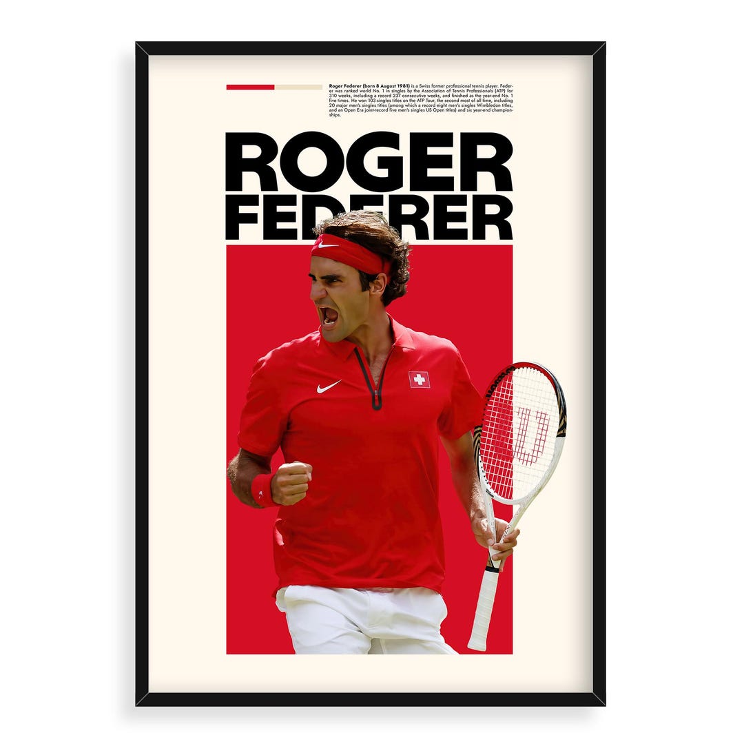 Roger Federer, High Resolution Printable Sports Poster, Tennis Fan Gift ...