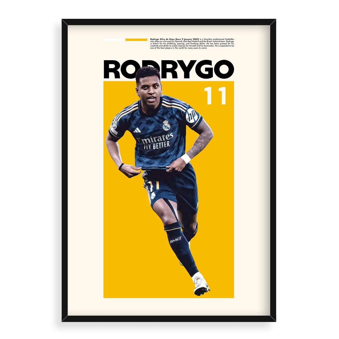 Rodrygo, High Resolution Printable Sports Poster, Soccer Fan Gift Idea ...