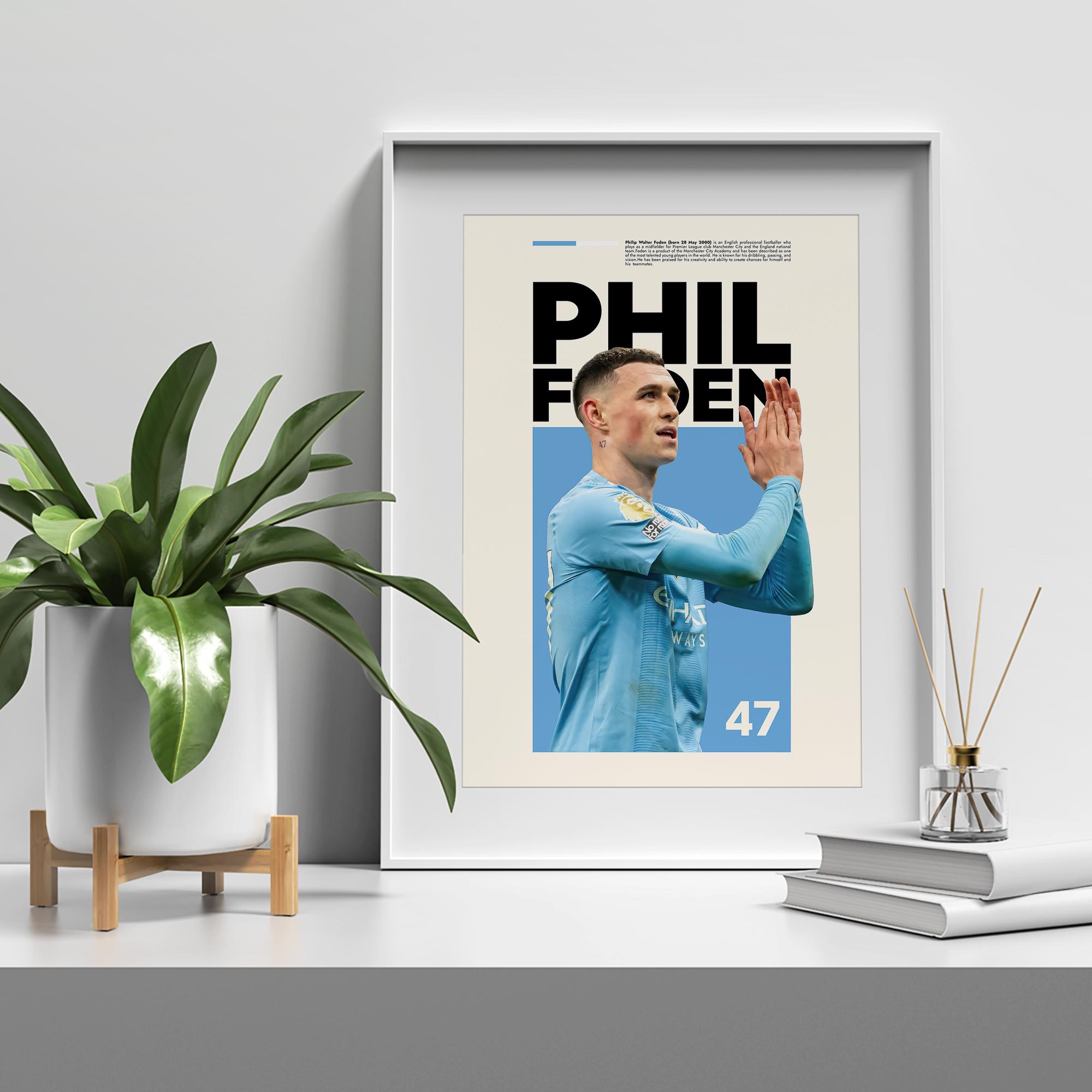 Phil Foden, High Resolution Printable Sports Poster, Soccer Fan Gift ...