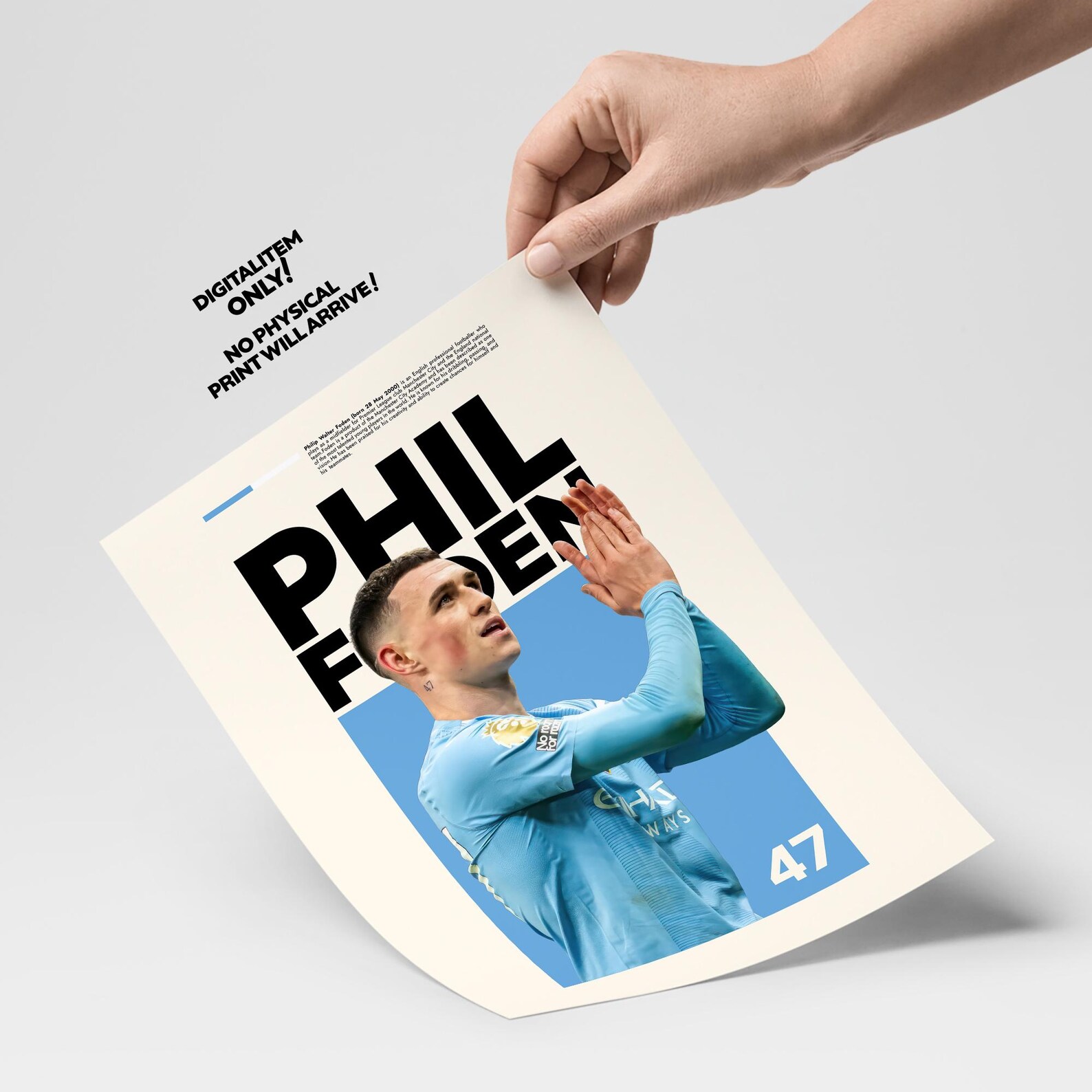 Phil Foden, High Resolution Printable Sports Poster, Soccer Fan Gift ...