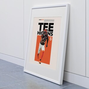 Tee Higgins, High Resolution Printable Sports Poster, Football Fan Gift ...