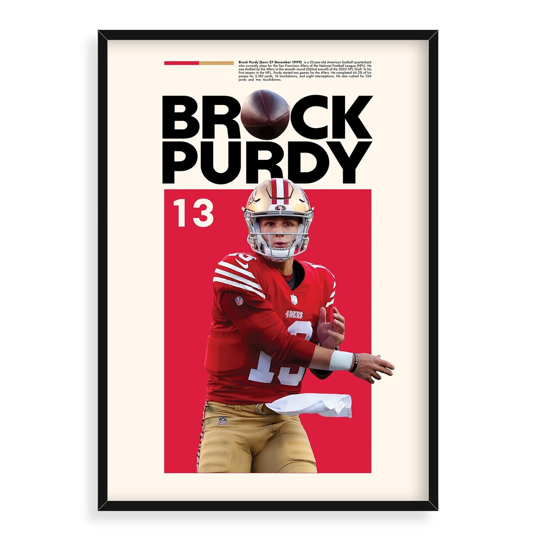 Brock Purdy, High Resolution Printable Sports Poster, Football Fan Gift ...