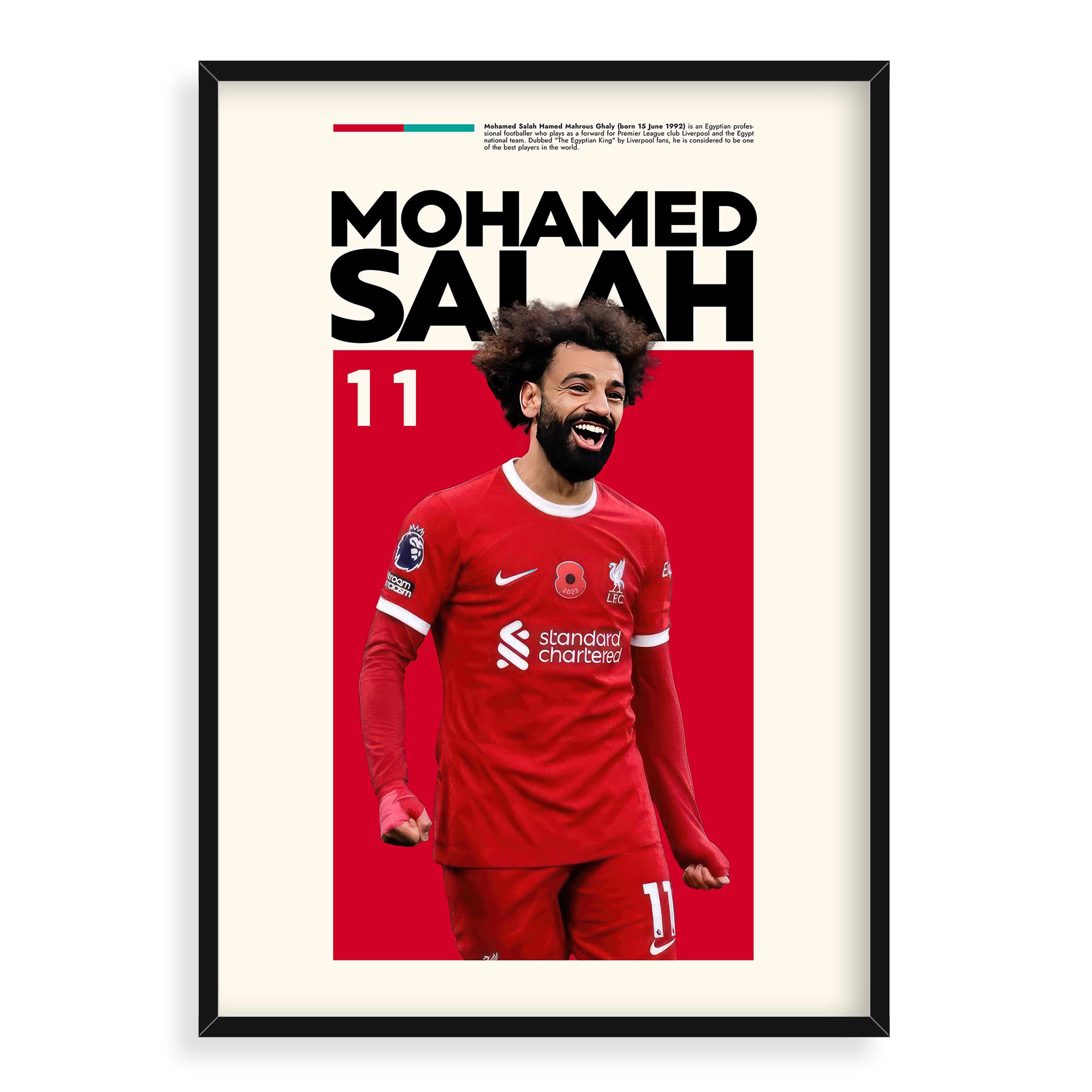 Mohamed Salah, High Resolution Printable Sports Poster, Soccer Fan Gift ...