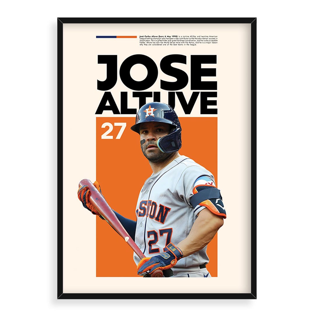 Jose Altuve, High Resolution Printable Sports Poster, Baseball Fan Gift ...