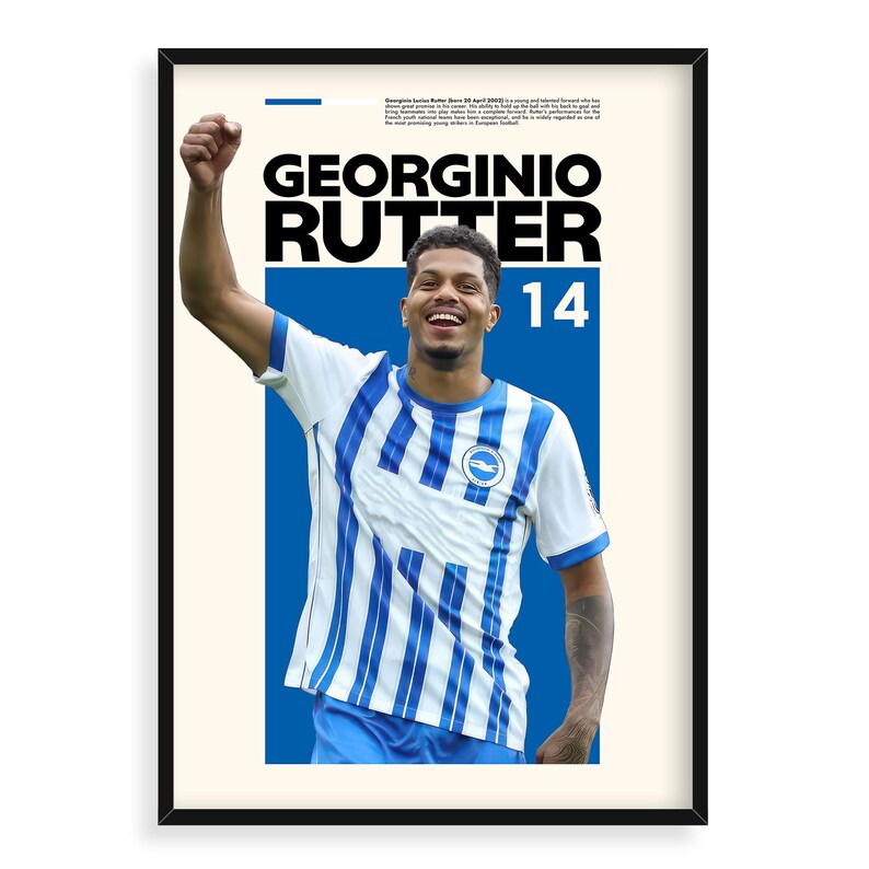 Georginio Rutter, High Resolution Printable Sports Poster, Soccer Fan ...
