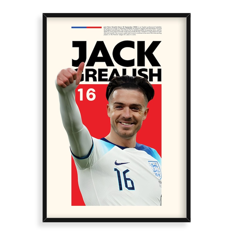 Jack Grealish, High Resolution Printable Sports Poster, Soccer Fan Gift ...
