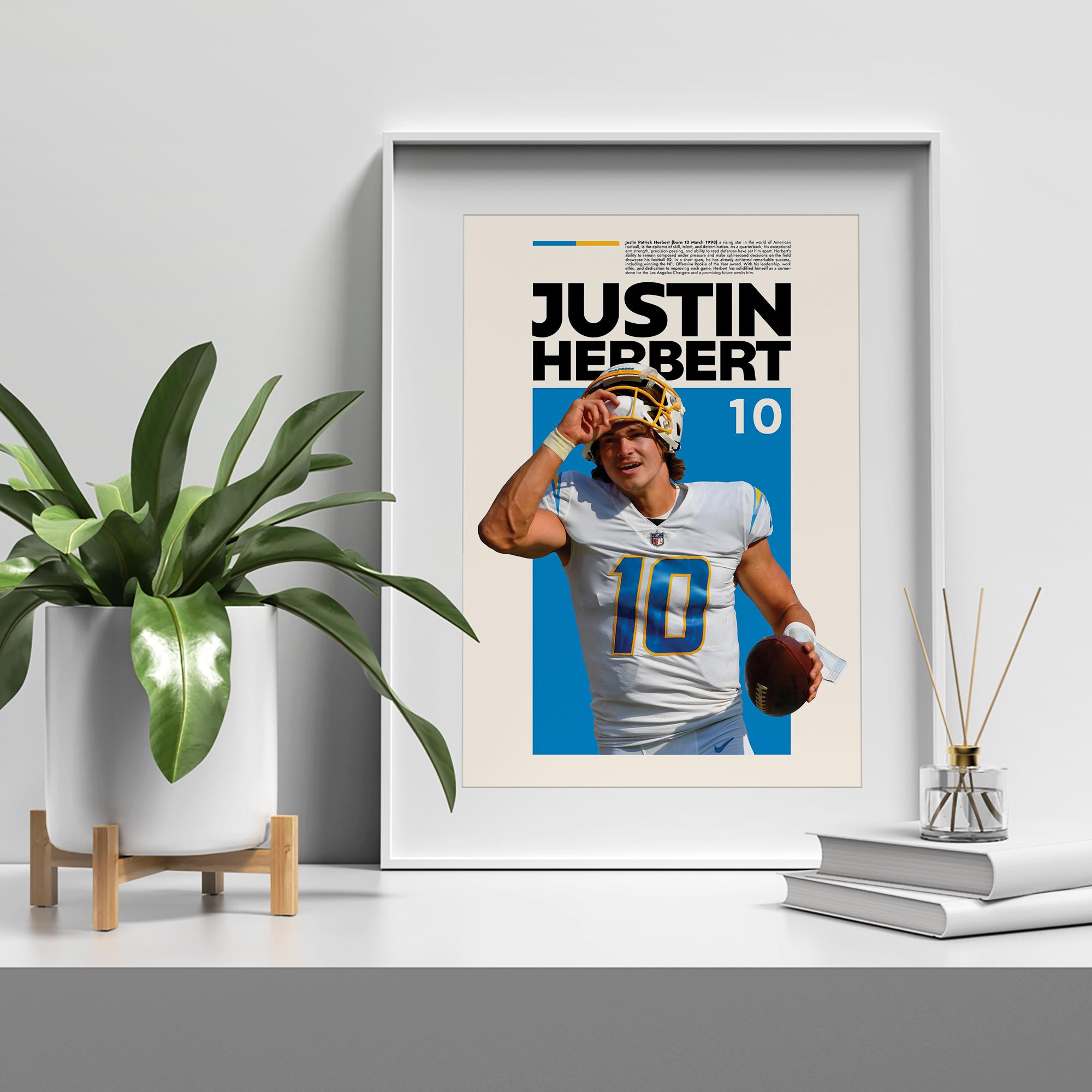 Justin Herbert, High Resolution Printable Sports Poster, Football Fan ...