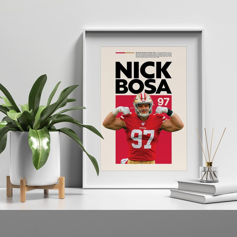 Nick Bosa, High Resolution Printable Sports Poster, Football Fan Gift ...