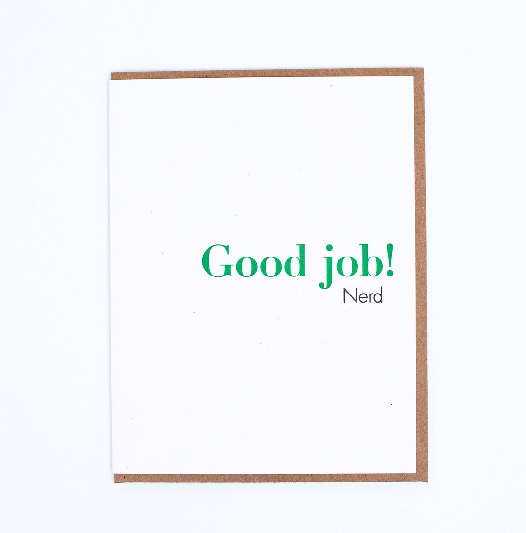 Good Job Nerd Greeting Card - Etsy